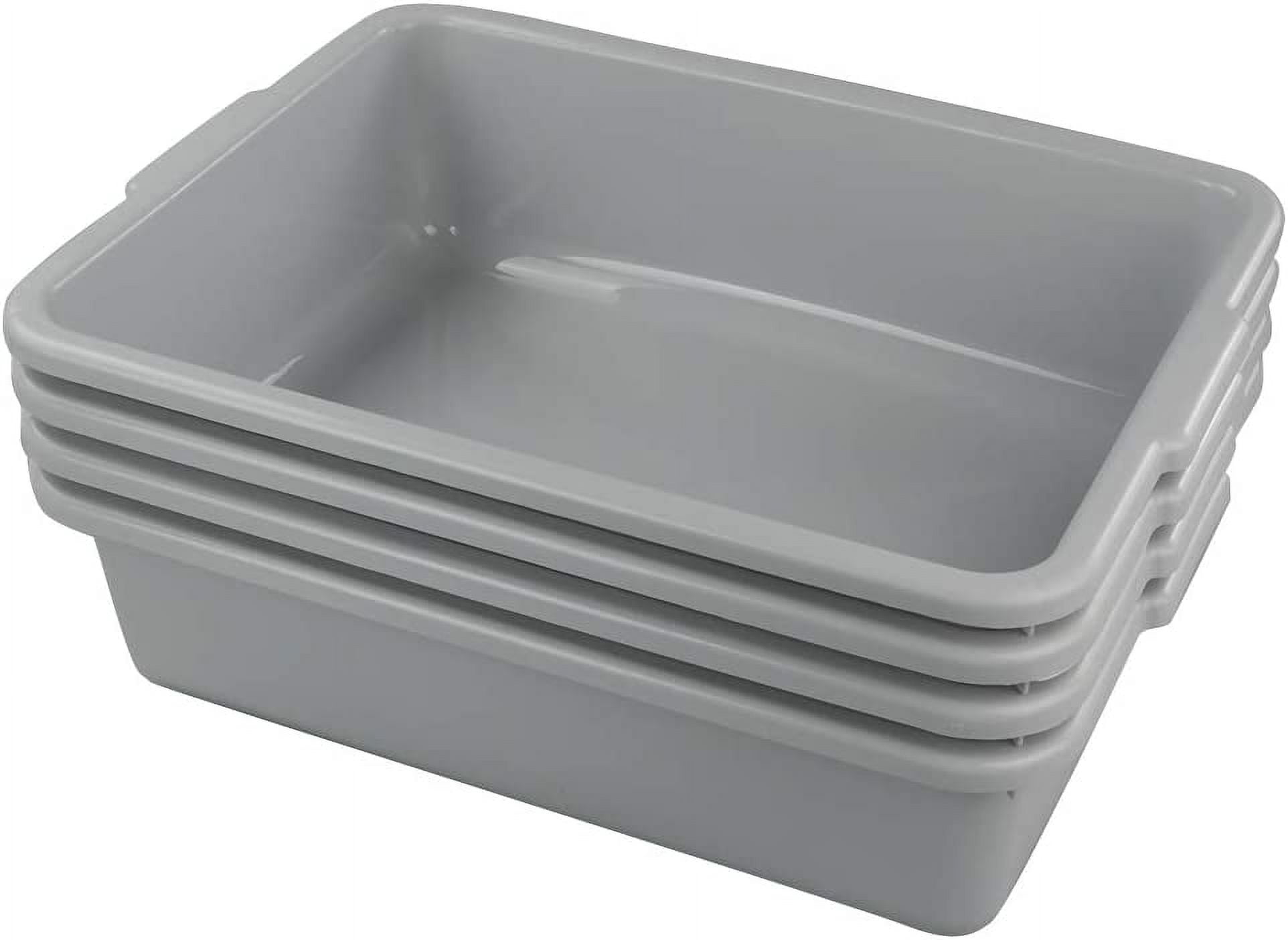 Anbers 4-Pack Tote Box, Plastic Bus Box, Bus Tubs, 22 L, Gray - Walmart.com