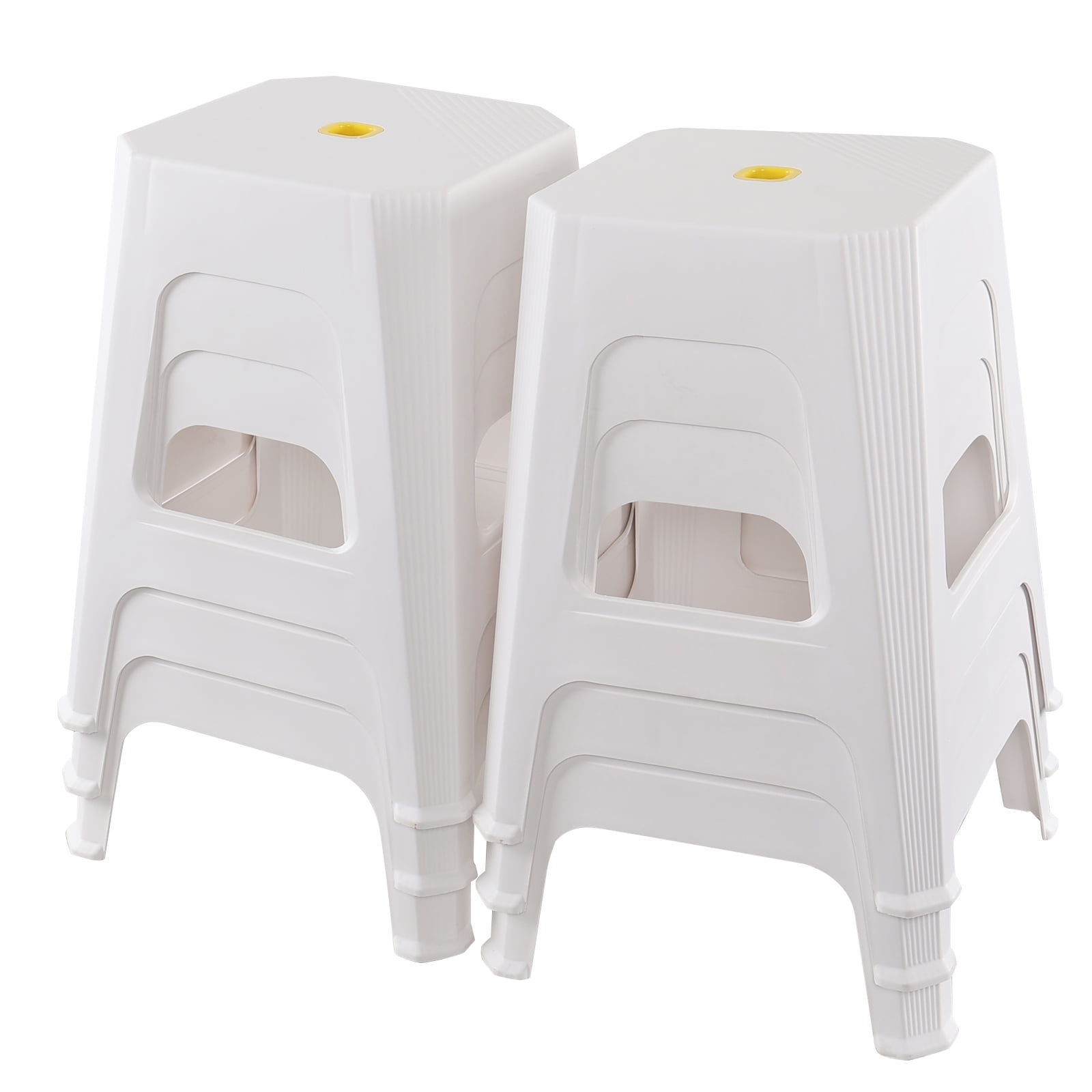 Anbers 6 Pack Plastic Stools with footrests, 18.7" High Backless Stool ...