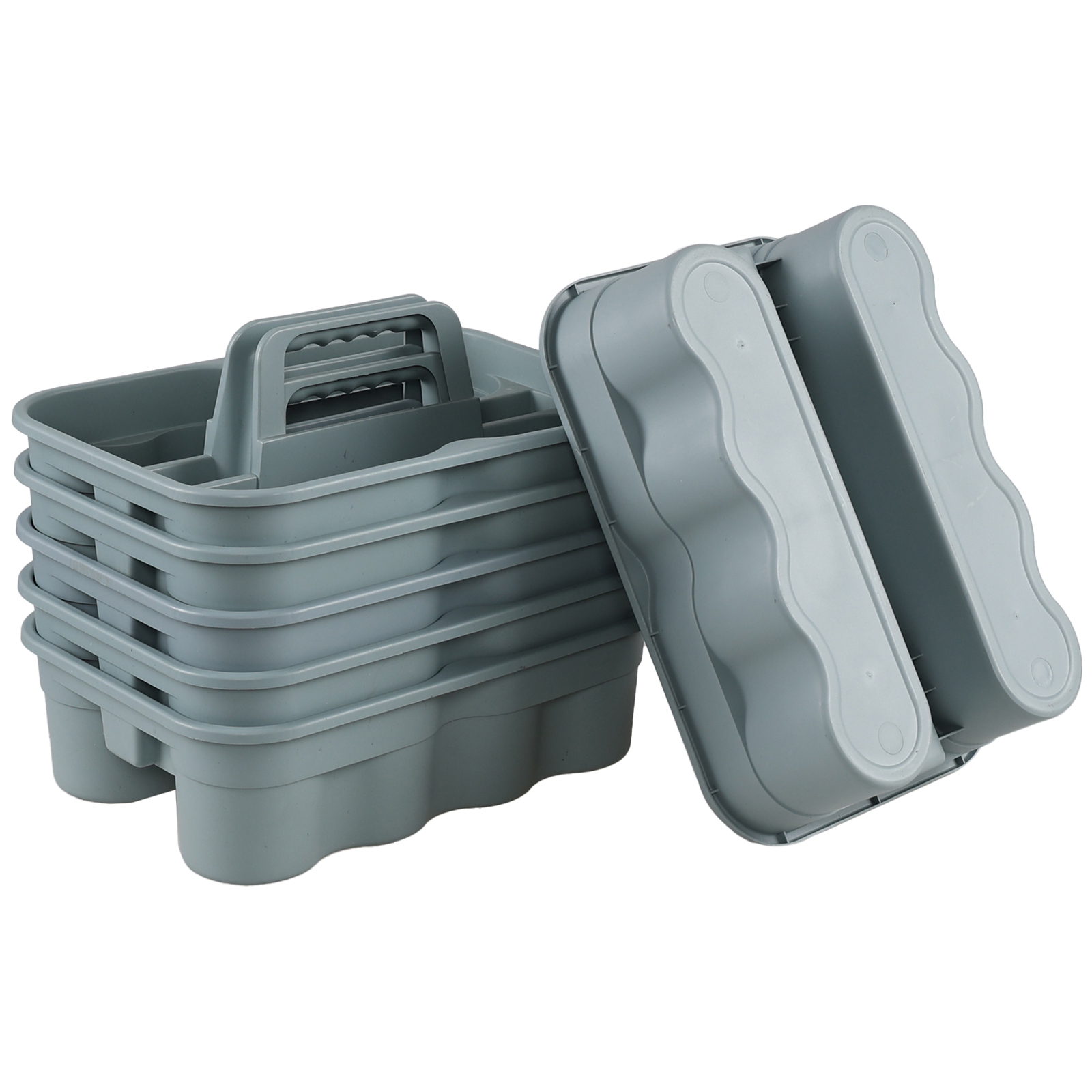 Anbers 6 Pack Plastic Tool Caddy with Handle, 2 Compartment Cleaning ...