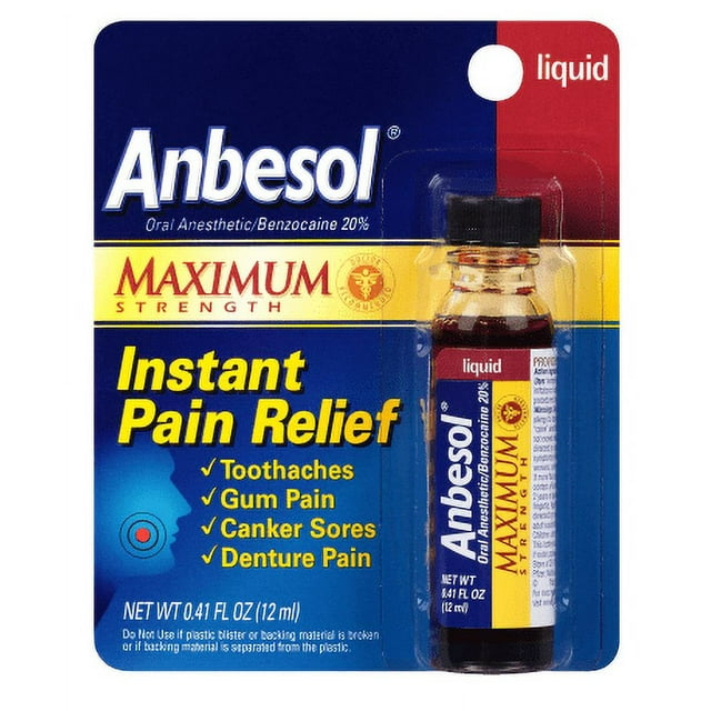 Anbesol Maximum Strength Instant Pain Relief 0.41floz - Walmart.com