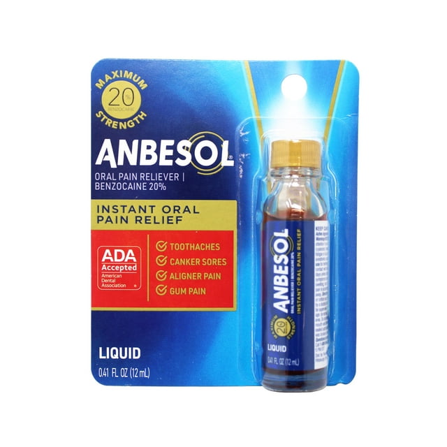 Anbesol Maximum Strength Oral Anesthetic Liquid - 0.41 fl oz - Walmart.com