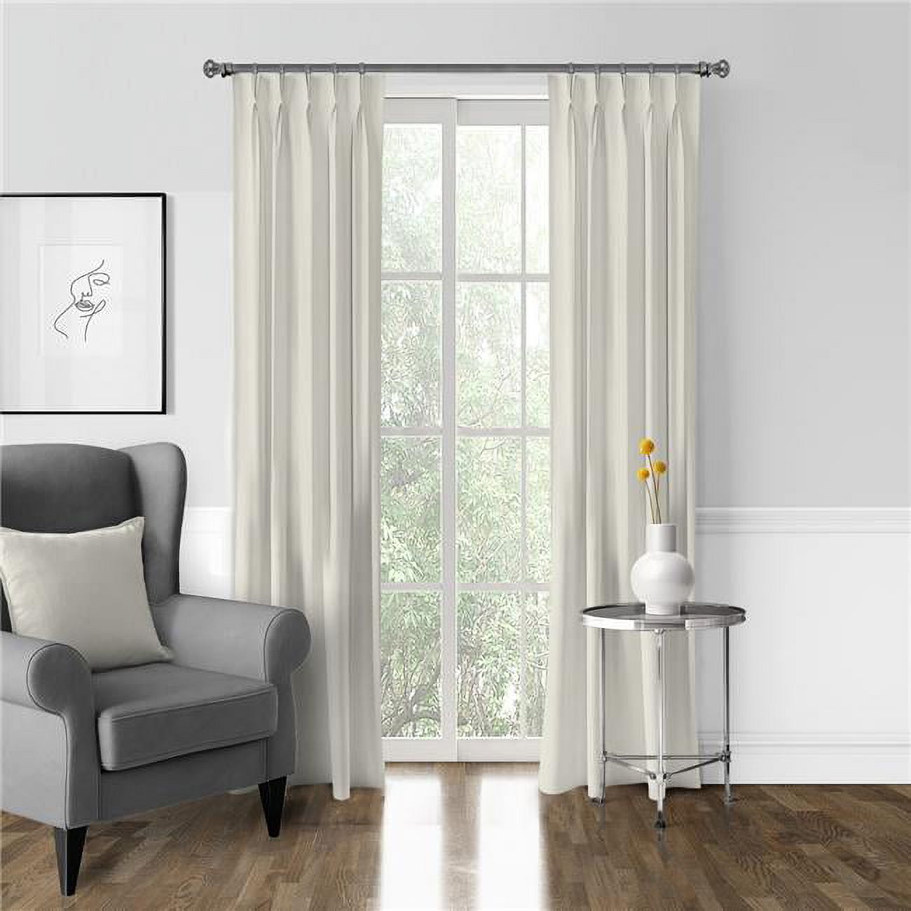 Ancebridge Pinch Pleat Drapery Panel, Vanilla - 20 x 144 in. - Pack of ...
