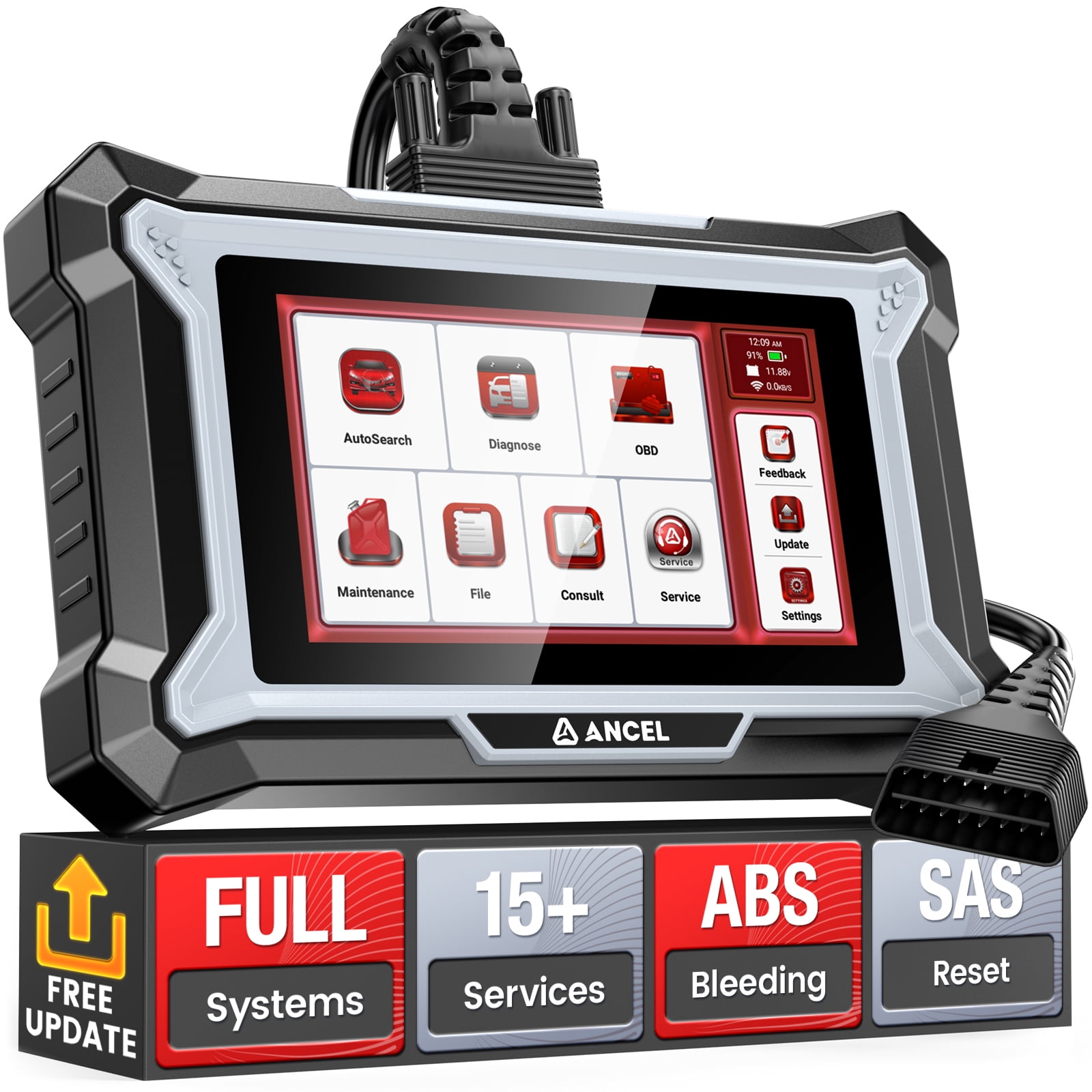 Ancel DS200 OBD2 Auto Scan Tools All System with A/F TPMS DPF Regen ABS ...