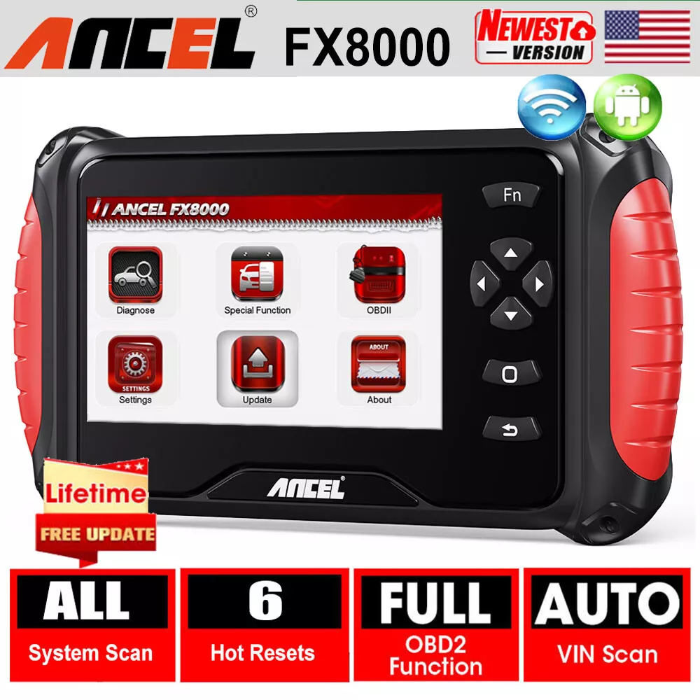 Ancel FX8000 Car Check Engine ABS Scan OBD2 Diagnostic Tool with All Systems Scanner and Code ...