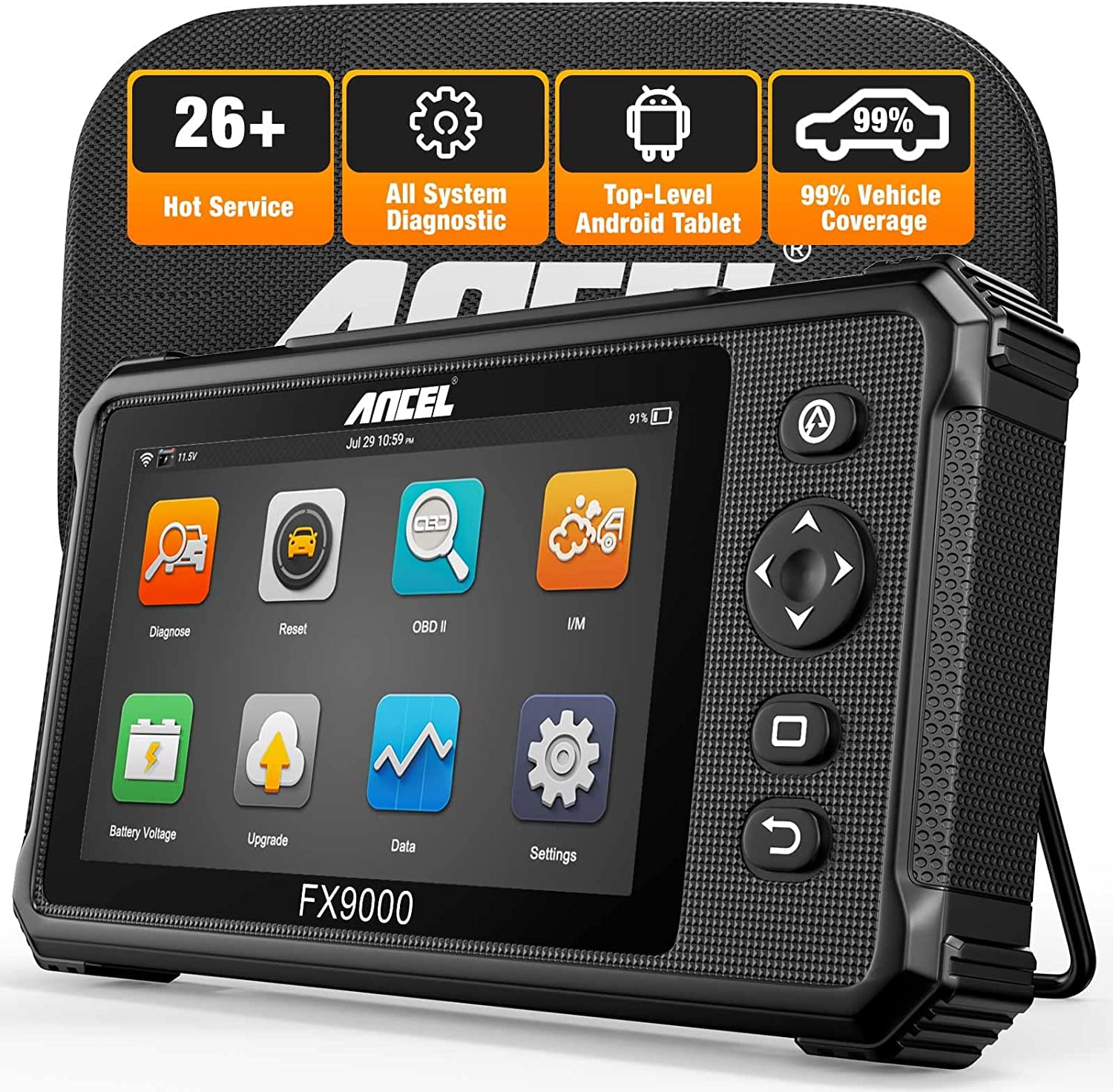 Ancel FX9000 OBD2 Scanner, All System Code Reader with 7in Android ...