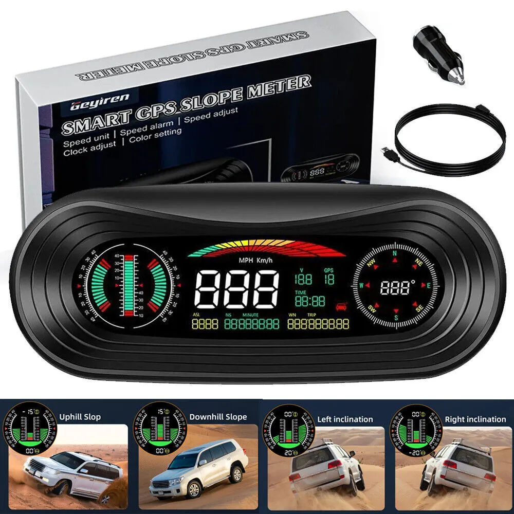 Ancel P18 GPS 4x4 Digital Inclinometer off-Road HUD head Up Display Car ...