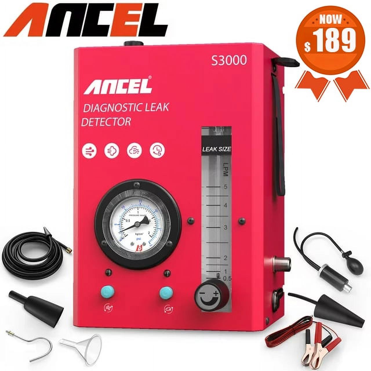 Ancel S3000 Car Smoke Machine Leak Detector All Pipe EVAP Vacuum ...
