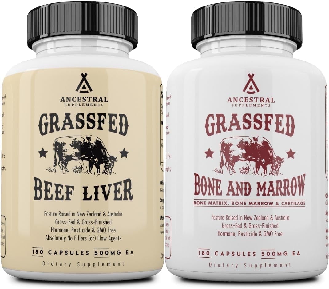 Ancestral Supplements Grass-Fed Beef Liver & Bone Marrow Capsules ...
