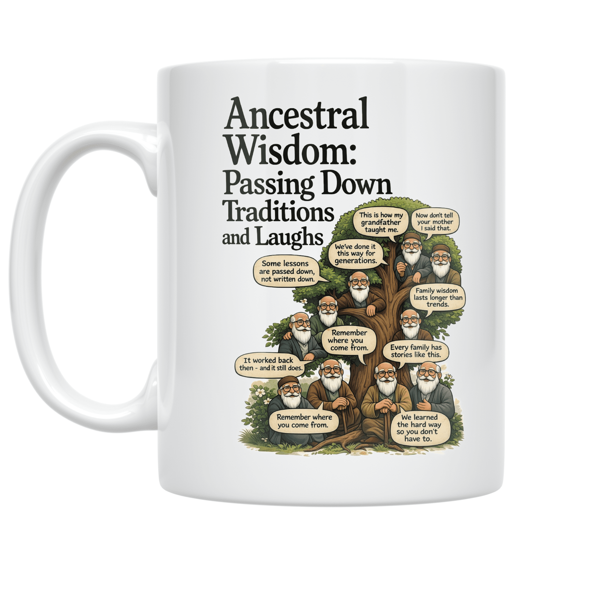 Ancestral Wisdom Family Humor - Family Tree Enthusiast - 11 oz Ceramic ...