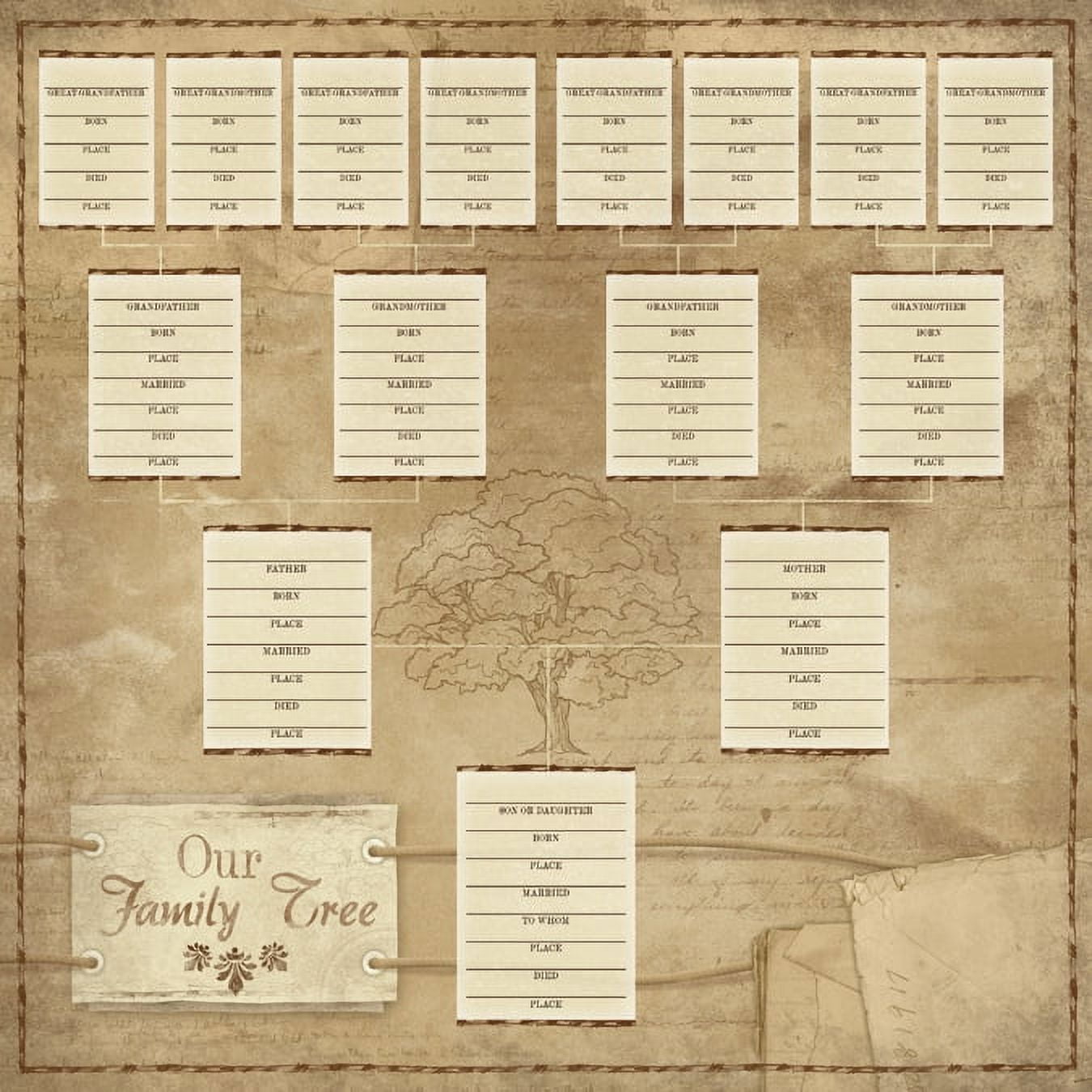 Ancestry Paper 12"X12"-Our Family Tree Chart, Pk 25, Karen Foster ...