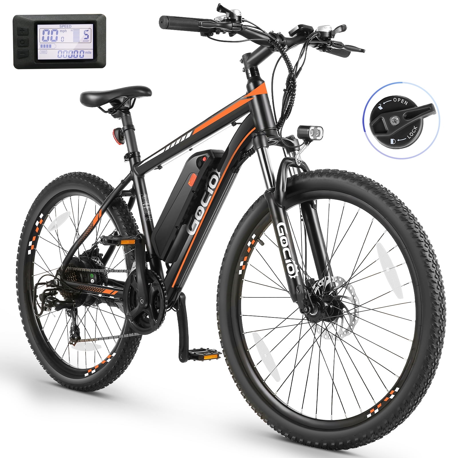 Gocio 26" Electric Bicycles For Adults, 500W Gladiator Electric Mountain Bike, 48V 10.4Ah ...