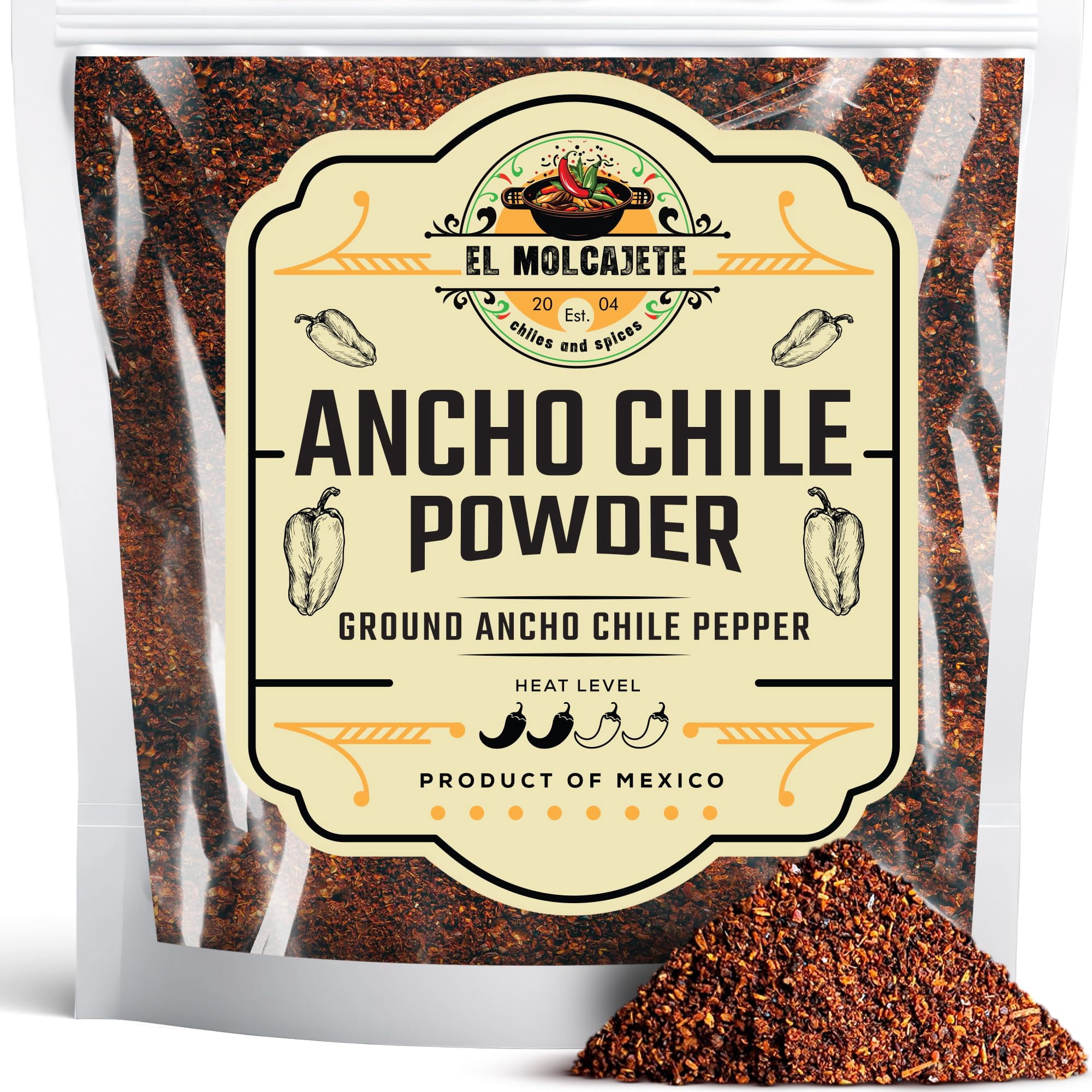 Ancho Chile Powder 8oz - MDA05 Authentic Ground Dried Poblano Peppers ...