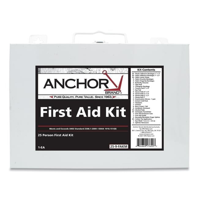 Anchor 101-25-9-FAKM 25 Person 2009 First Aid Kit, Metal - Walmart.com