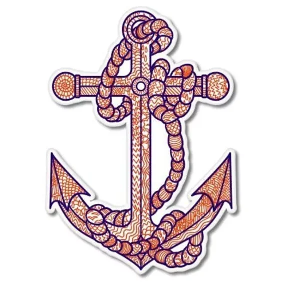 Anchor Art Sticker Phone Decal Water Bottle Stickers Car Decals, Laptop ...