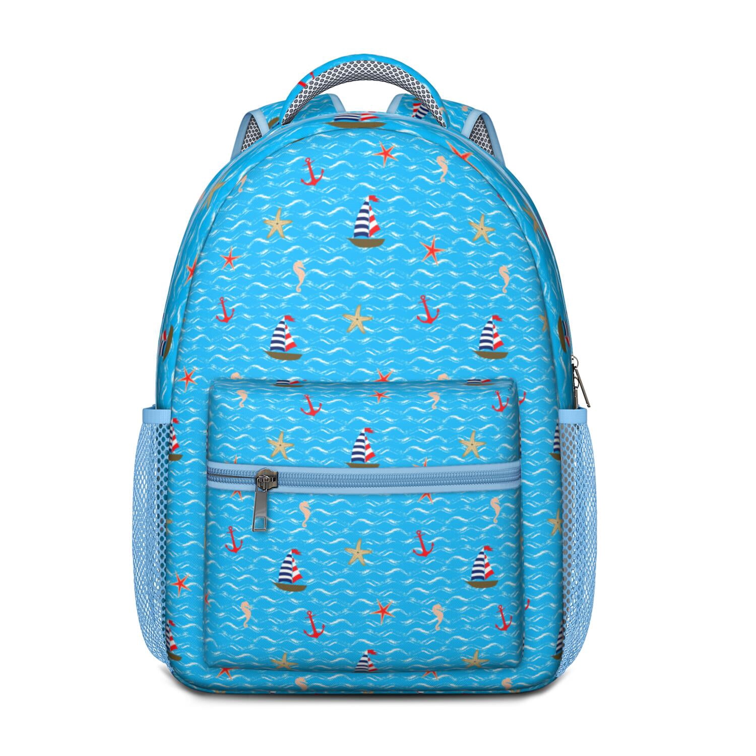 Anchor Boat Nautical Lunch Bag with Sea Seaside Coastal Marine Waves ...