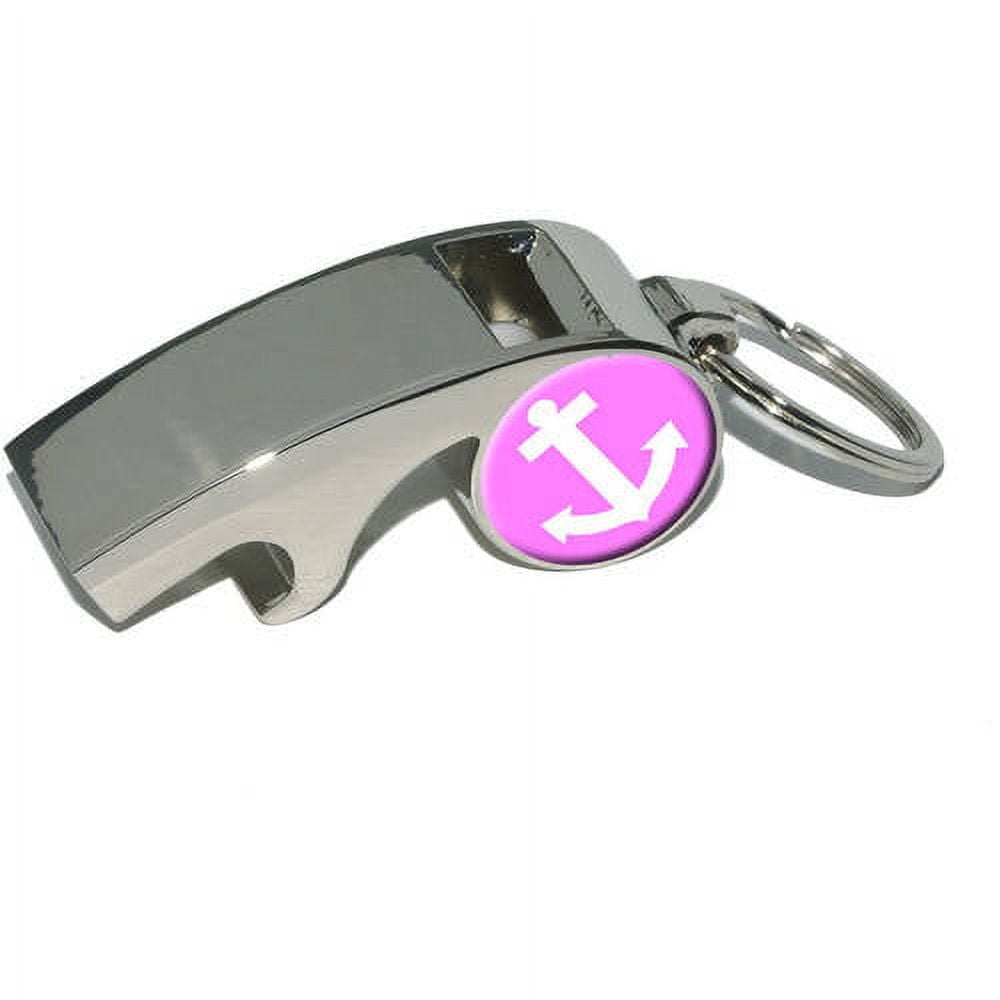 Anchor, Boat Sailing Pink, Plated Metal Whistle Bottle Opener Keychain ...