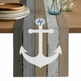 Anchor Brown Table Runner, Nautical Grey Rustic Farmhouse Wood Grain ...