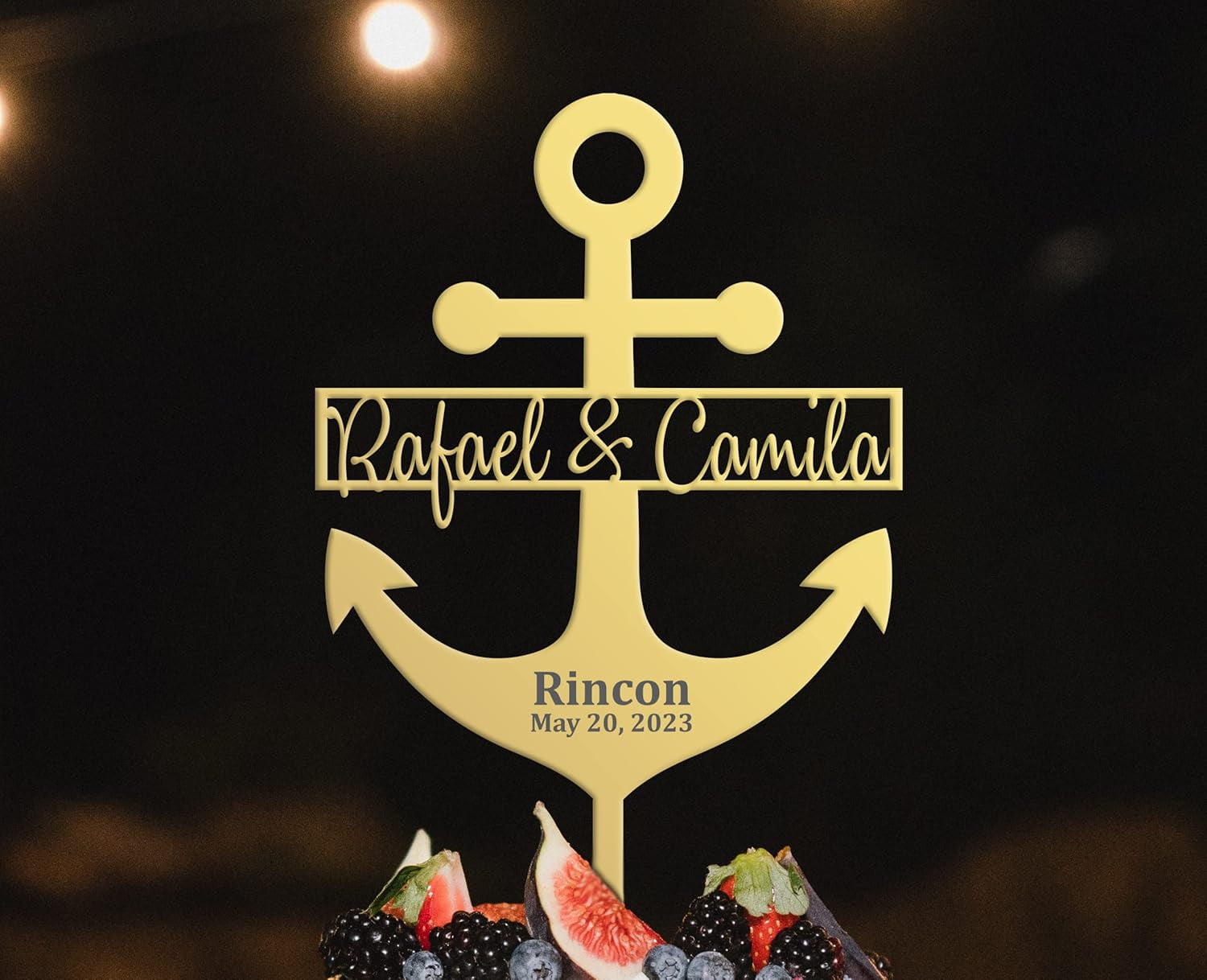 Anchor Cake Topper- nautical topper, Nautical Anchor custom wording ...