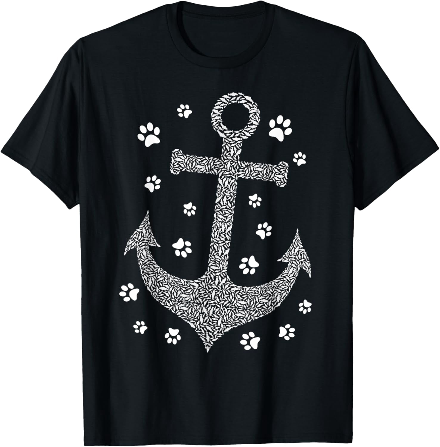 Anchor Captain Boat Sailboat Sailing Dog Love Sail Paw Ocean T Shirt ...