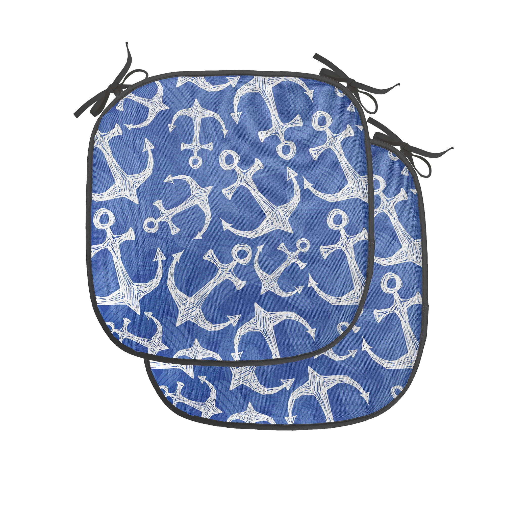 Anchor Chair Seating Cushion Set of 2, Sea Anchor with Weird Modern ...