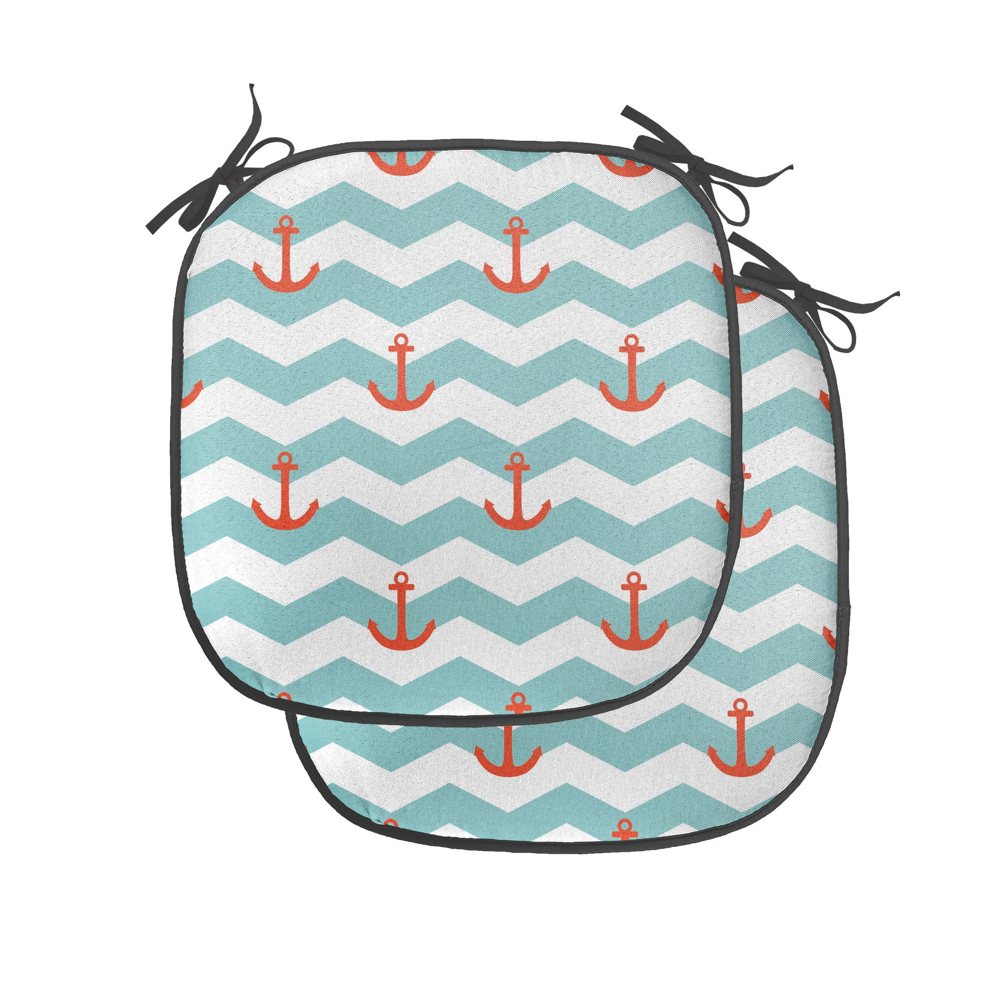 Anchor Chair Seating Cushion Set of 2, Simple Pattern Anchor Stripe Art ...