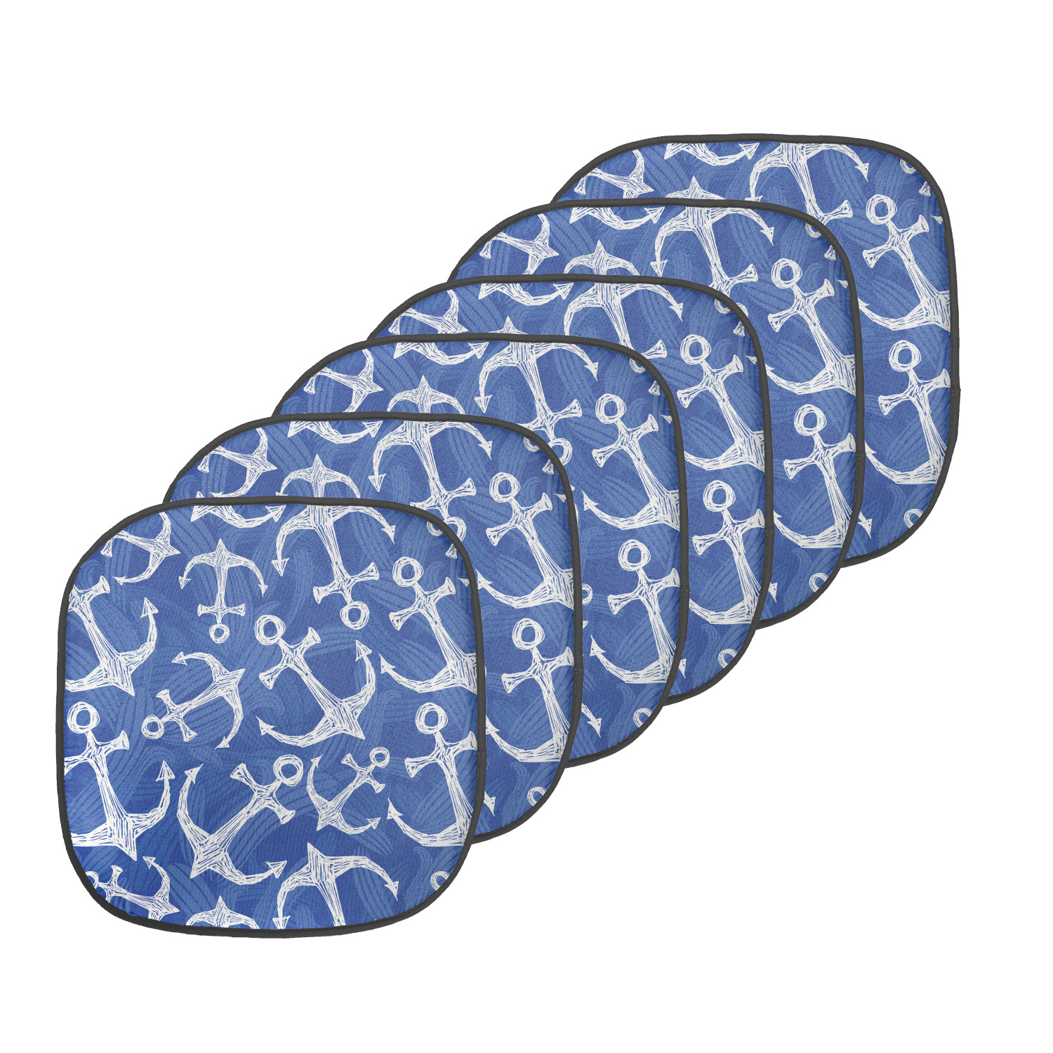 Anchor Chair Seating Cushion Set of 6, Sea Anchor with Weird Modern ...