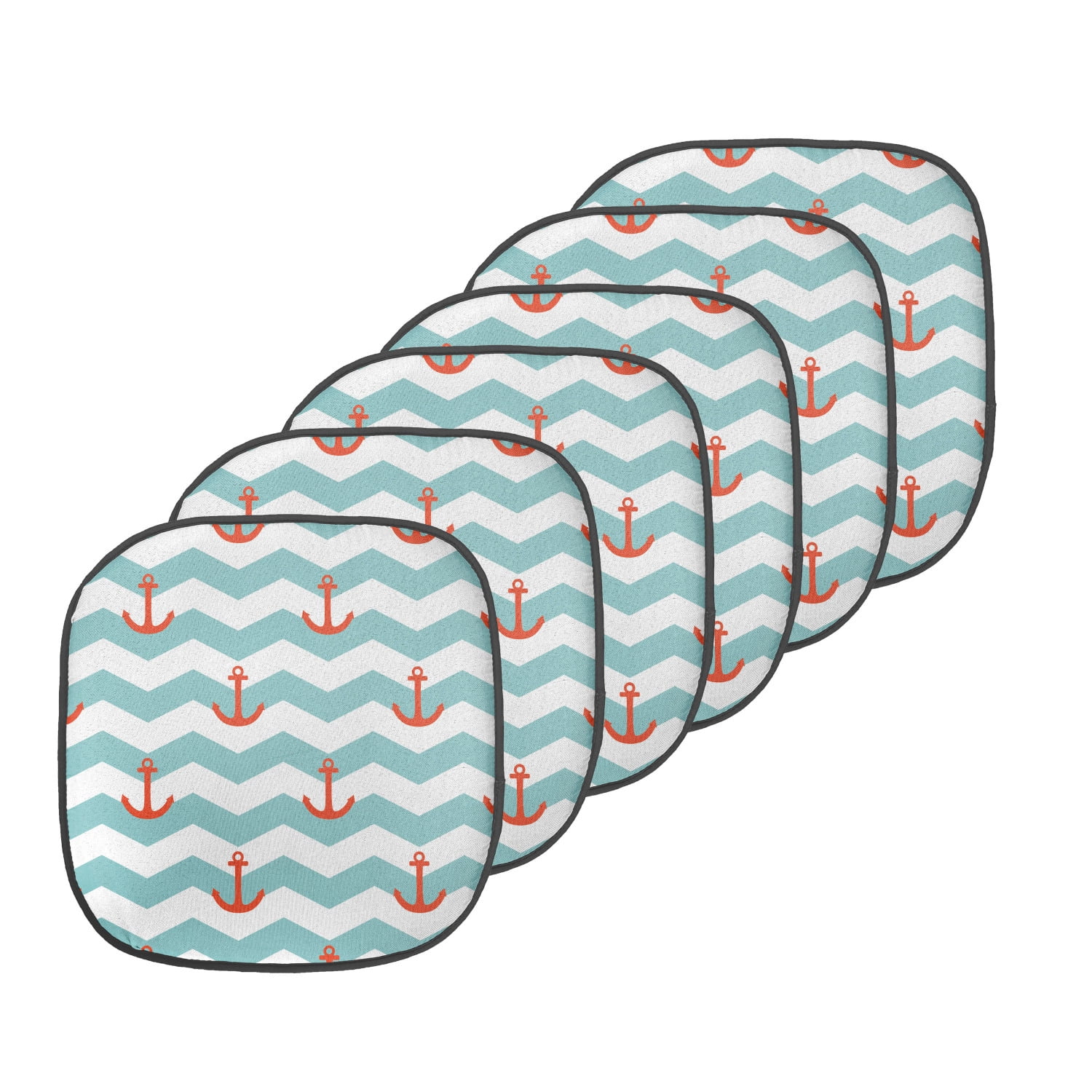 Anchor Chair Seating Cushion Set of 6, Simple Pattern Anchor Stripe Art ...