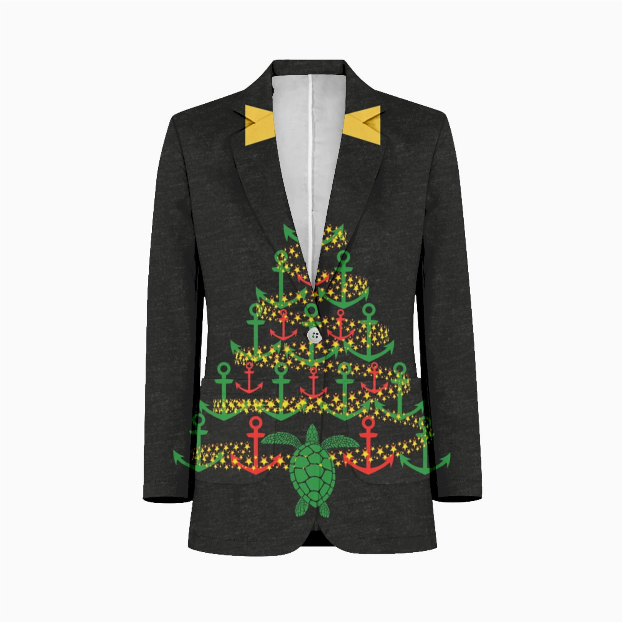Anchor Christmas Tree Mens Suits Shawl Collar Slim Fit Suit Mens Groom ...