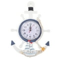 Anchor Clock Beach Sea Theme Nautical Ship Wheel Rudder Steering Wheel ...