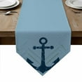 Anchor Coastal Table Runner Linen Burlap Table Runner 90 Inches Long ...