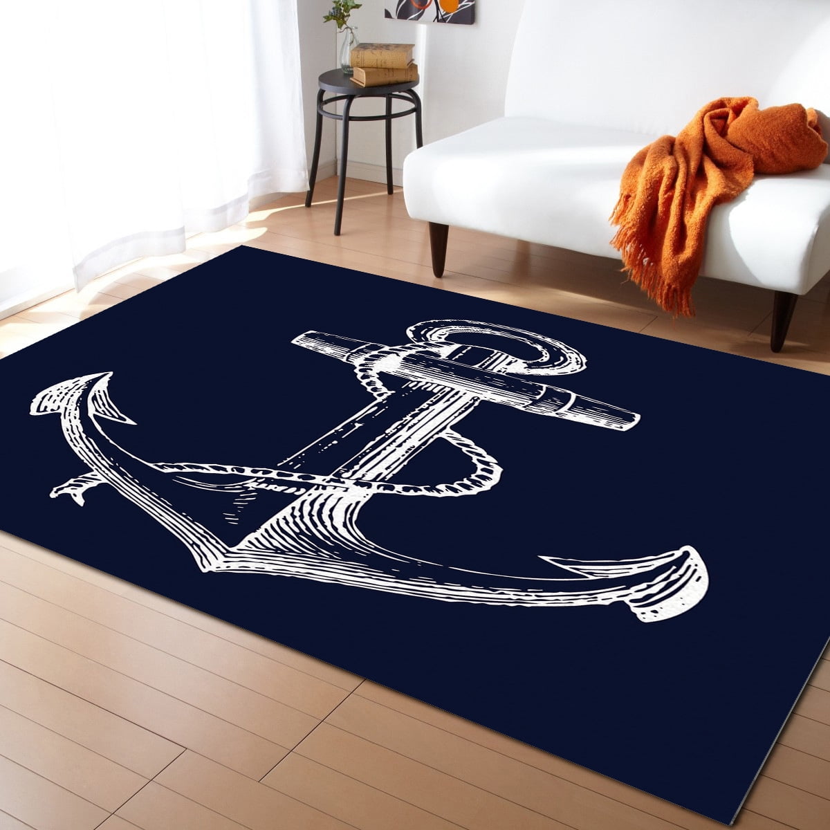 Anchor Compass Retro Carpets for Bed Room Modern Home Large Area Rug ...