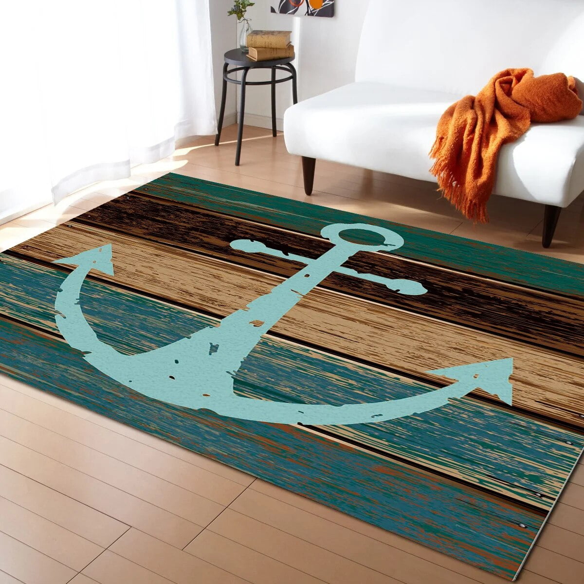 Anchor Compass Retro Carpets for Bed Room Modern Home Large Area Rug ...