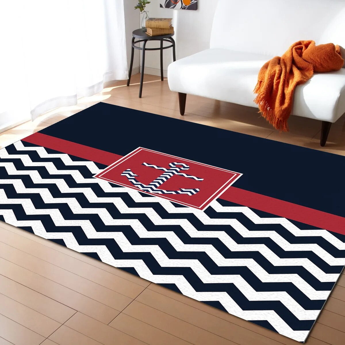 Anchor Compass Retro Carpets for Bed Room Modern Home Large Area Rug ...