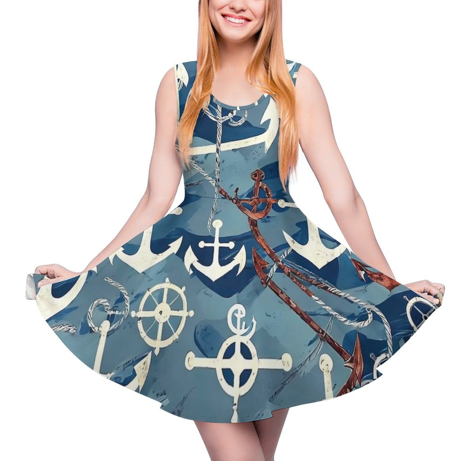 Anchor Dress l Marine and Navy Equipment Modern Dresses High Waist ...