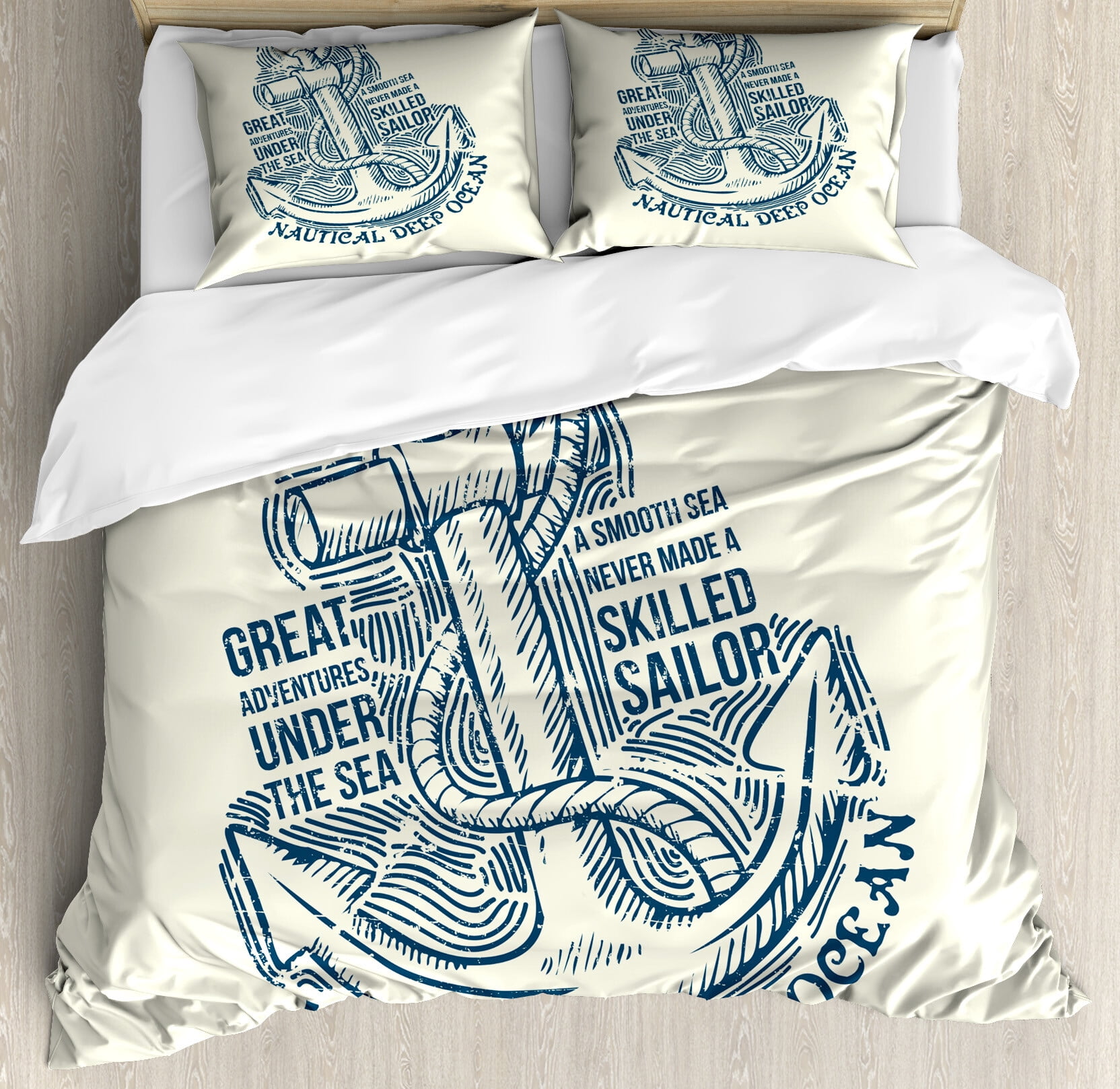 Anchor Duvet Cover Set, Anchor Skilled Sailor Adventures Under the Sea ...