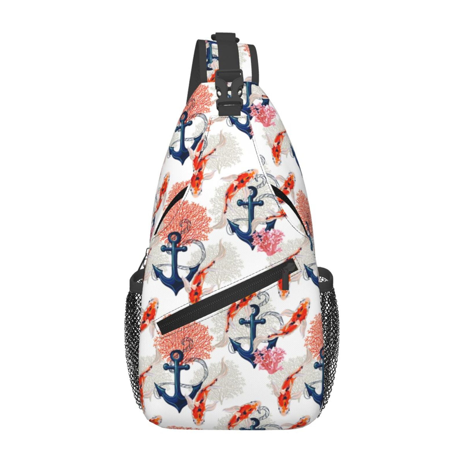 Anchor Fish Sling Bag Chest Bag Daypack Crossbody Sling Backpack for ...