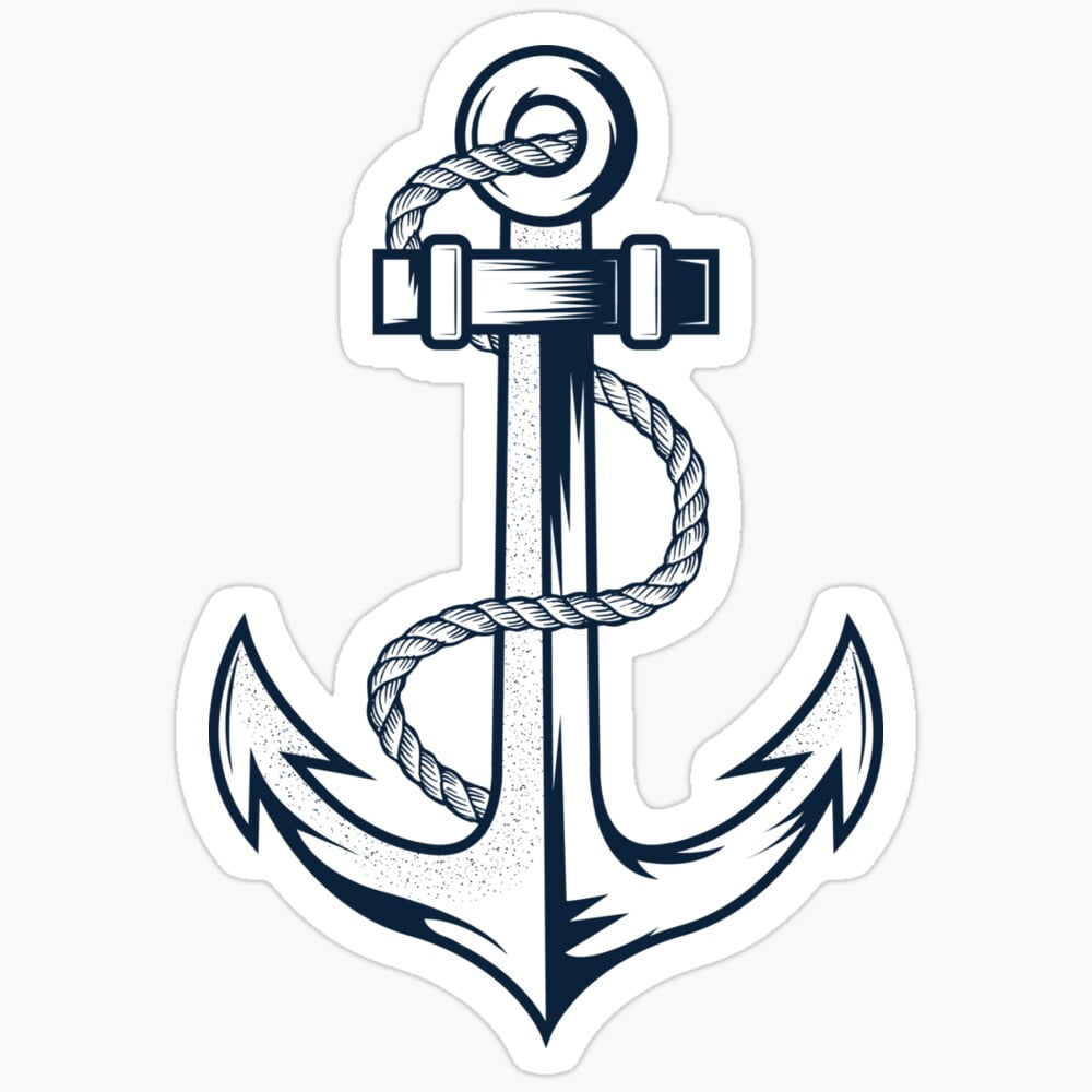 Anchor - Fisherman Aesthetic Ocean Sea Vibe Trend Sticker Phone Decal ...