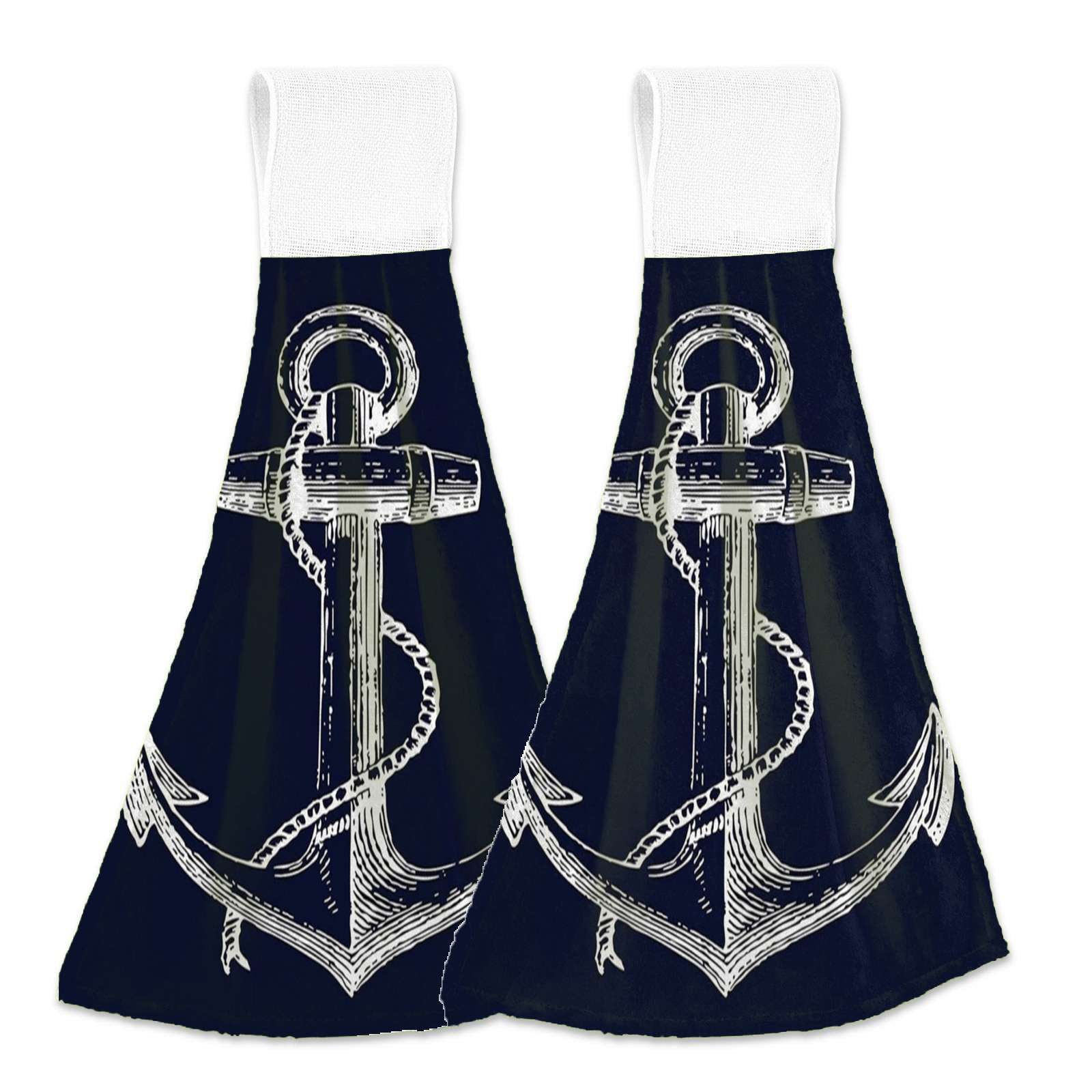 Anchor Hanging Kitchen Hand Towels Sets with Loop Hand Towels Kitchen ...