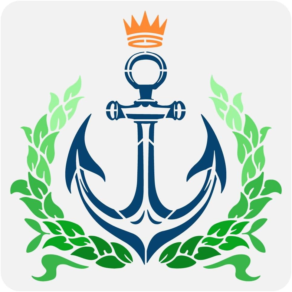 Anchor and Helm Painting Large Stencil 11.8x11.8" PET Ancient Anchor ...