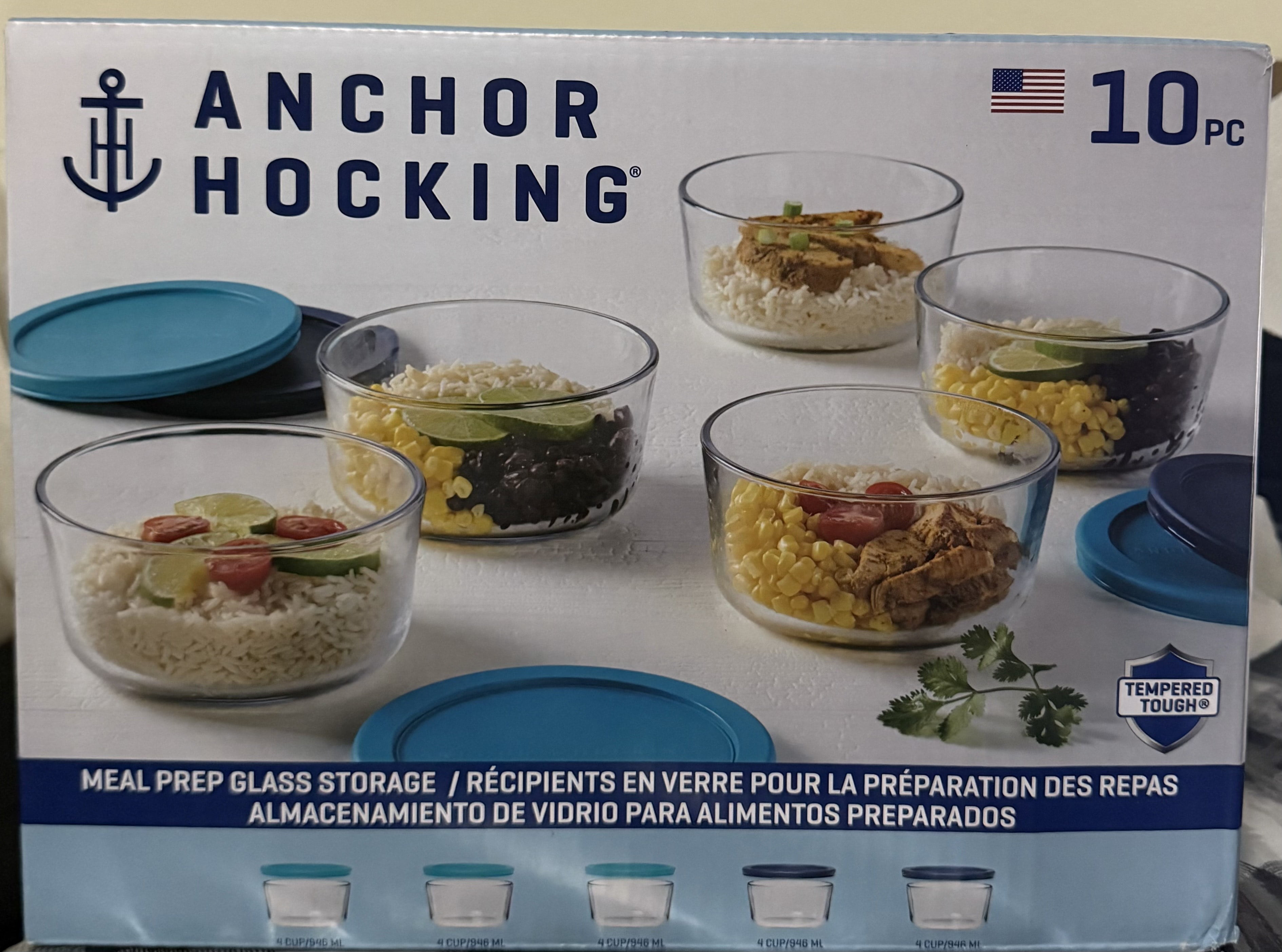 Anchor Hocking 10 pc Glass Storage Container - Tempered Tough Glass ...