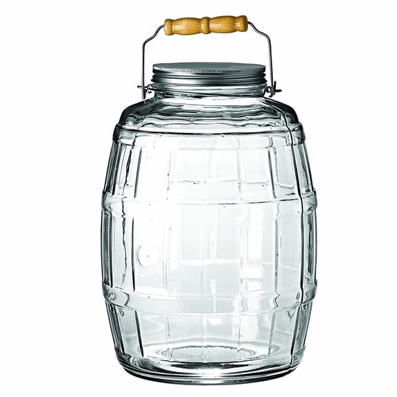 Anchor Hocking Glass Barrel Jar with Lid - 2.5 Gallon - Clear ...