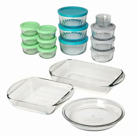 Anchor Hocking 30 Piece Glass Food Storage Containers & Glass Baking ...
