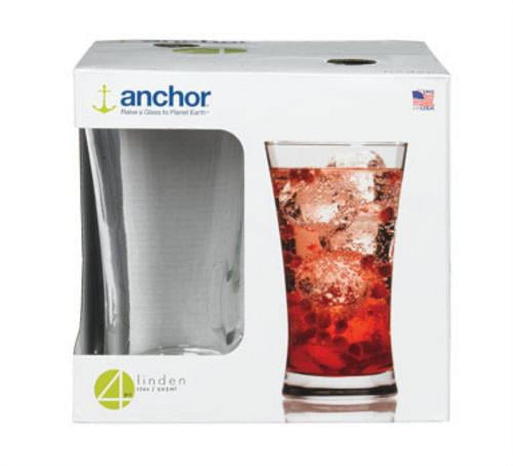 Anchor Hocking 4-Pack 17-Ounce Linden Tumbler Beverage Set, Large ...