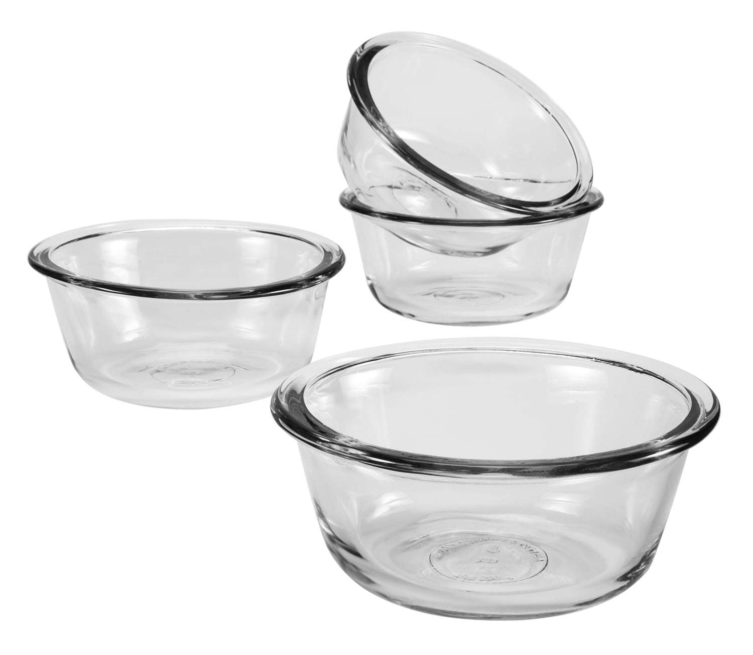 Anchor Hocking 6 Ounce Clear Glass Bakeware Custard Cups, 4 Pack ...