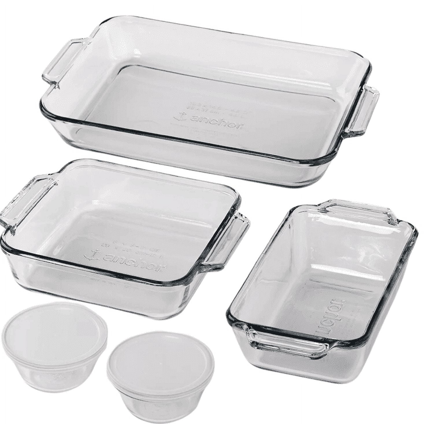 Anchor Hocking Glass Baking Dish Set, 7 Piece Glass Bakeware Set ...