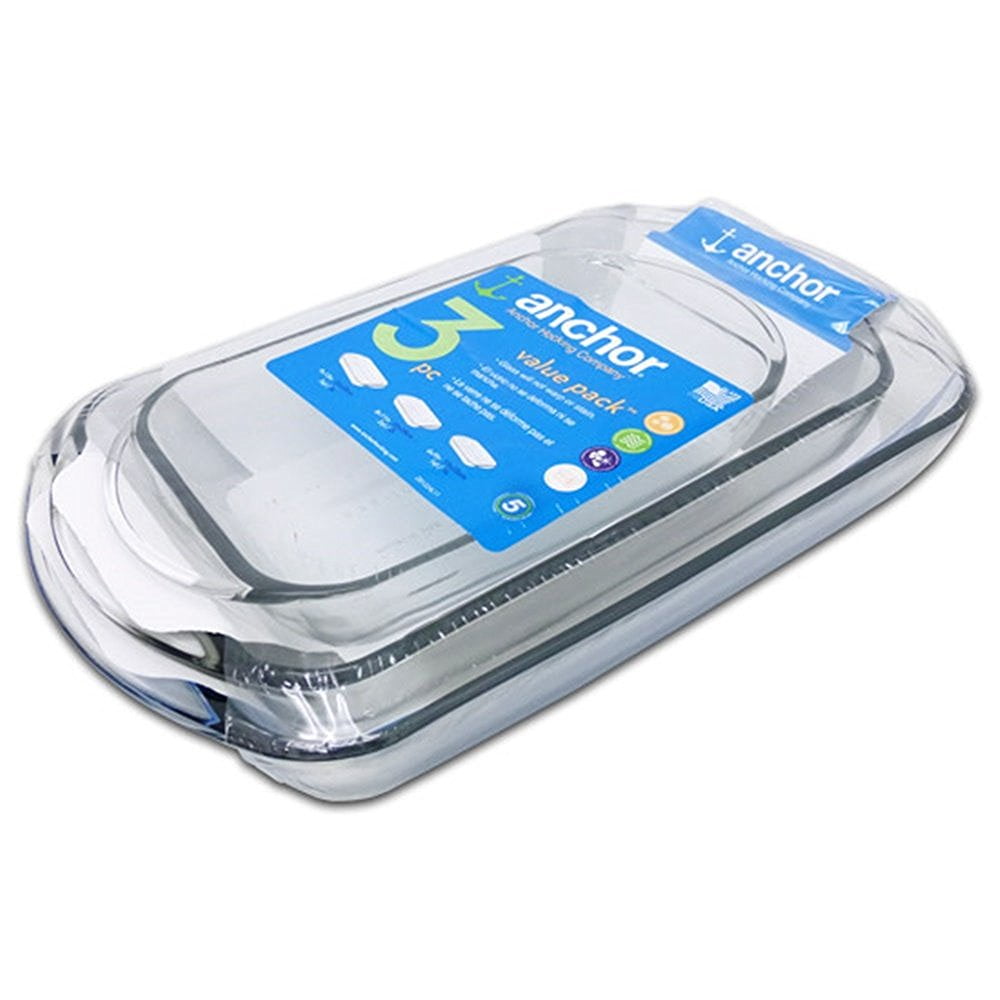 Anchor Hocking Glass Baking Dish Value Pack, 3 Piece - Walmart.com