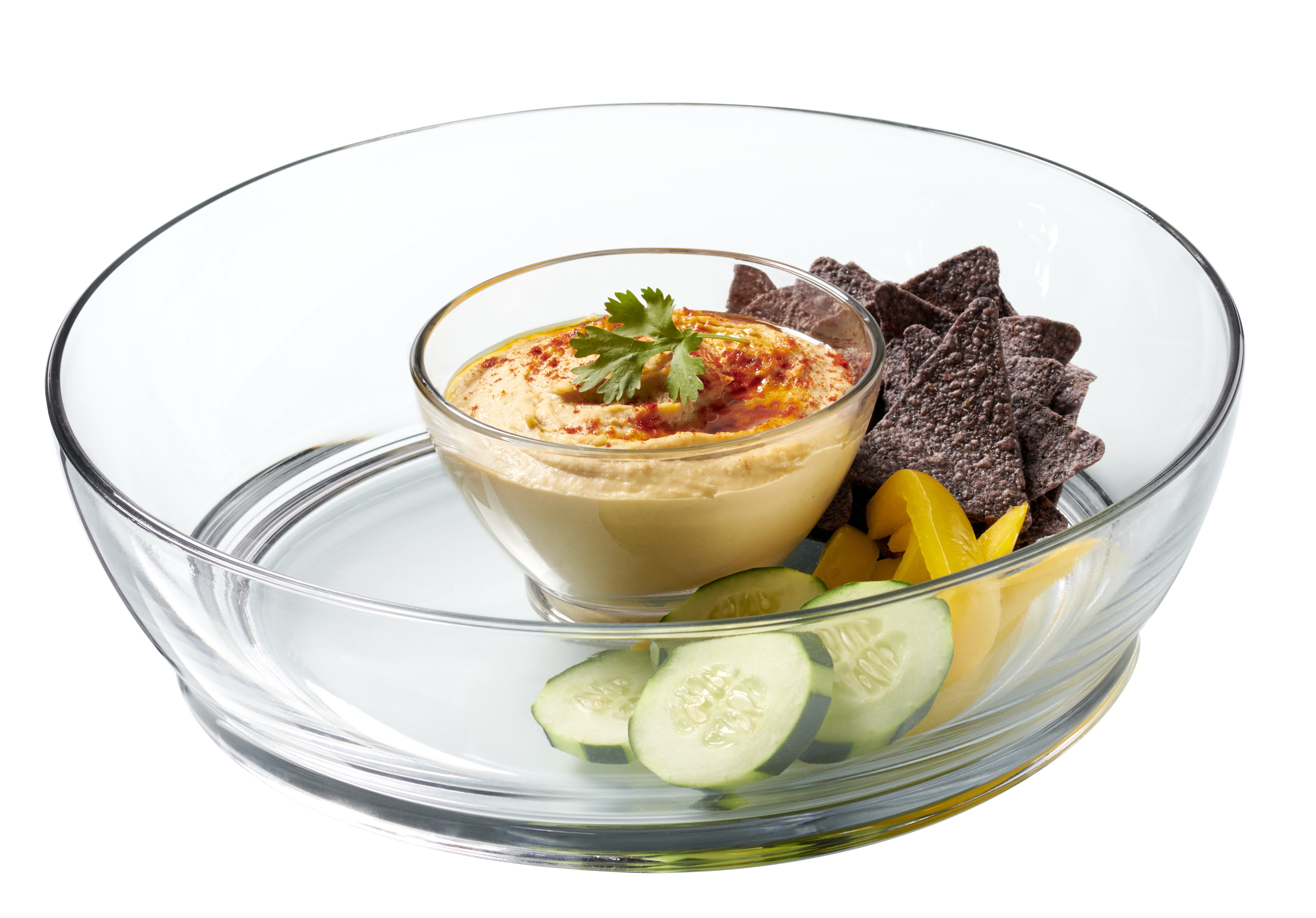 Anchor Hocking Glass Chip & Dip Set, 2 Piece Serving Bowl, Durable and ...