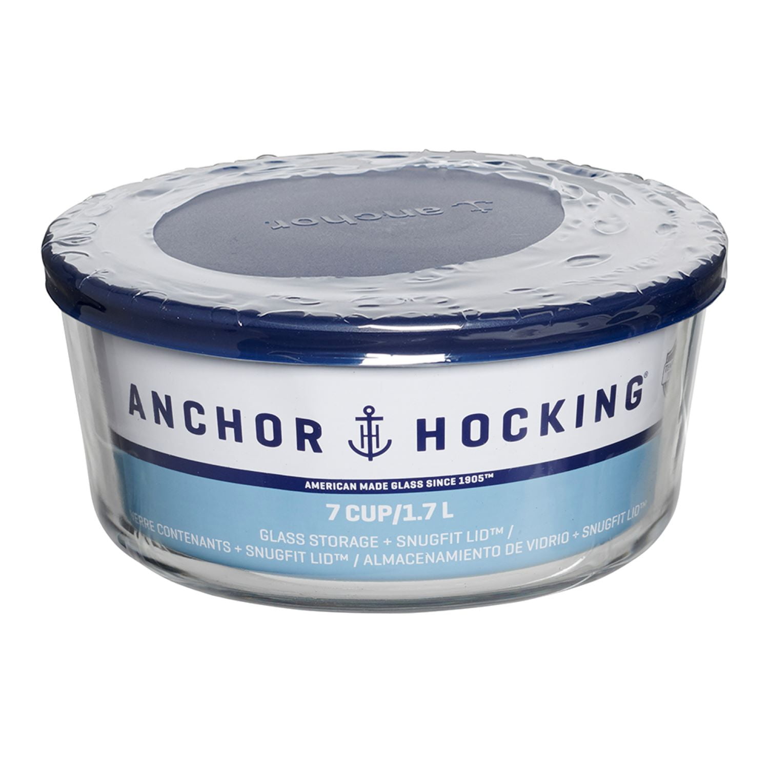 Anchor Hocking Clear Round Glass 7-Cup Food Storage Bowl with Lid ...