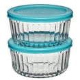 Anchor Hocking Sculpted Glass Food Storage Container with Lids, 4 Cup ...