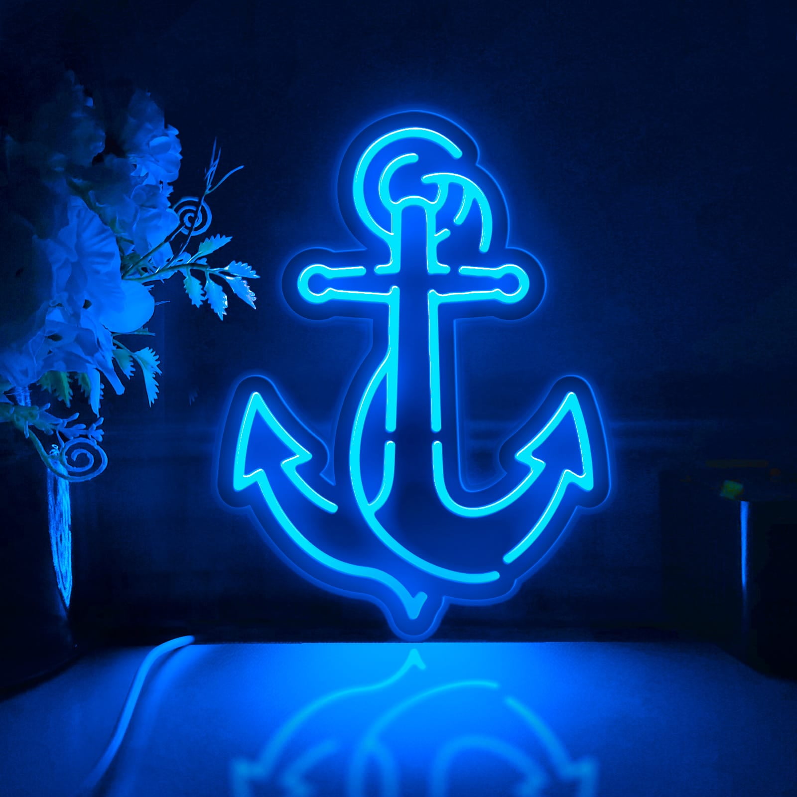 Anchor Led Light Box, Dimmable Neon-Like Light Signs USB Power for Wall ...